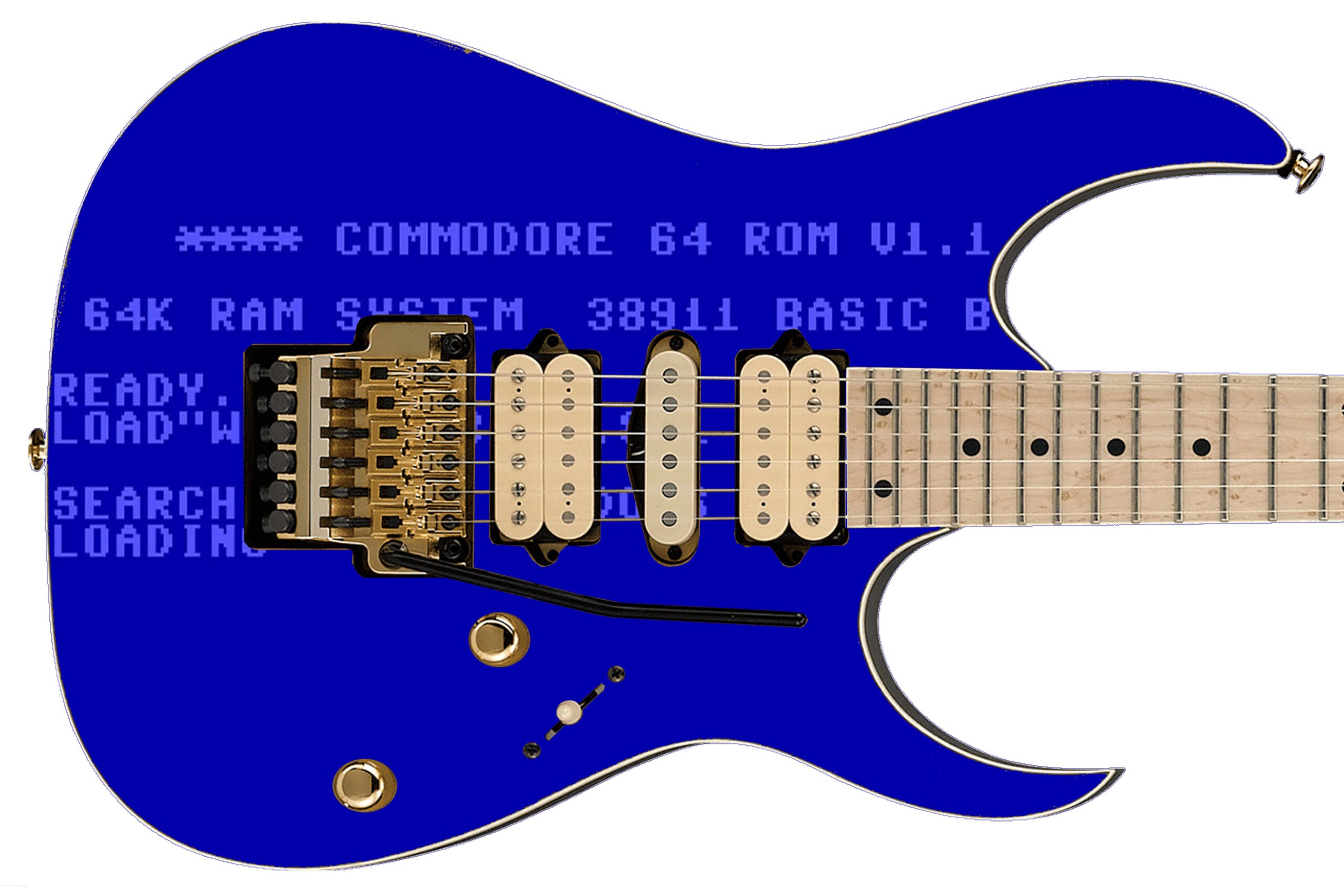 Guitar Skin Axe Wrap Re-skin Commodore 64 Blue Screen C+ Rom V.1 RAM ...