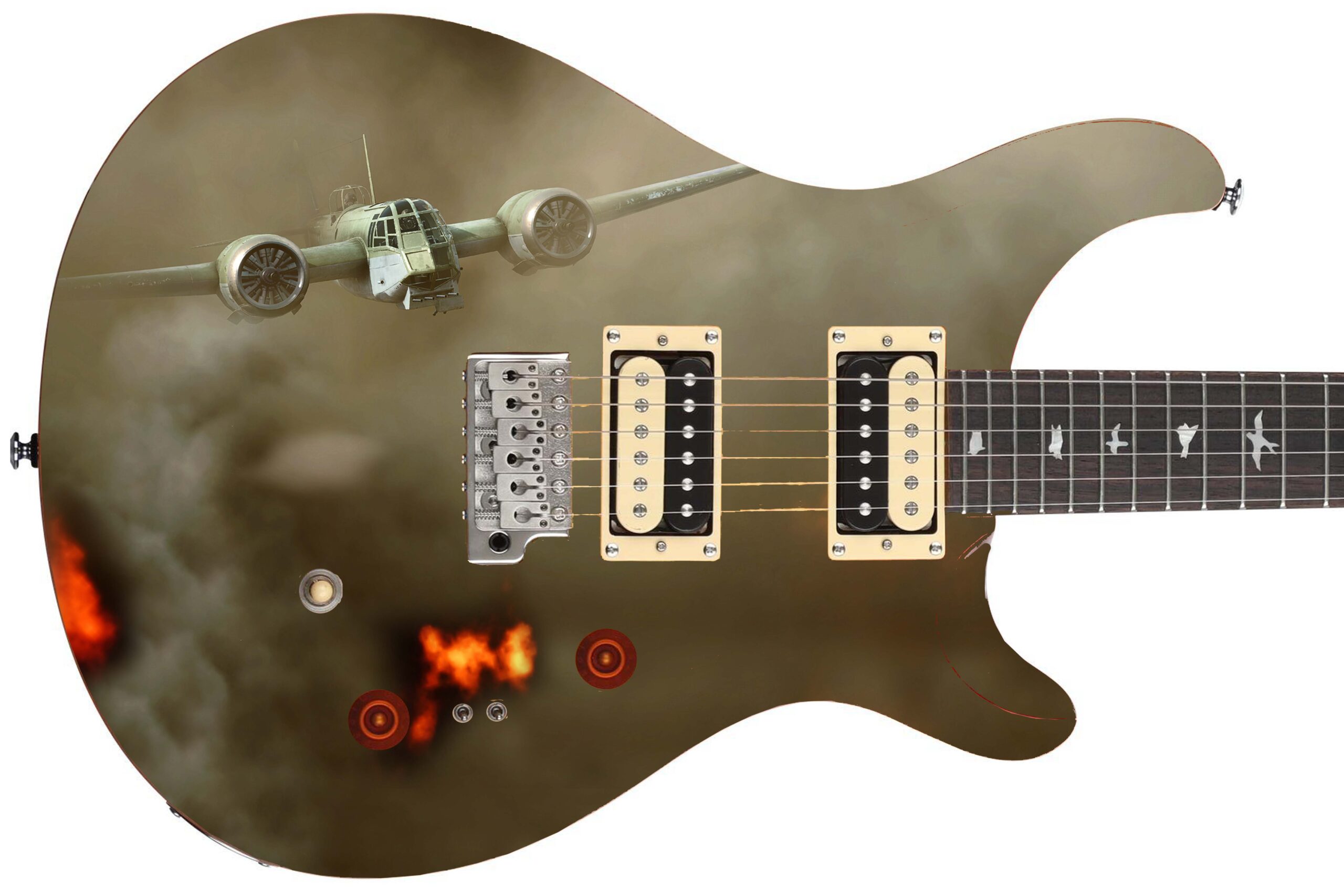 Guitar Wrap Axe Skin - Aces High Bomber Plane - 913 - Sticka Steve's